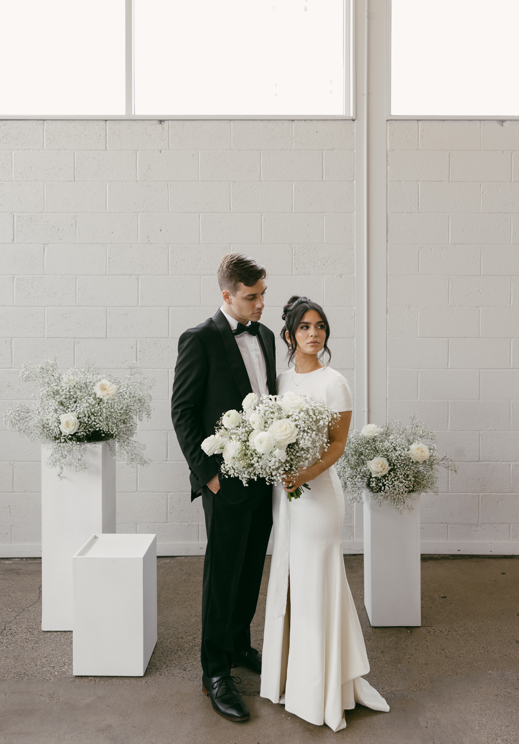 Editorial Black + White Wedding | Glass House | Stephanie Wolf Photo